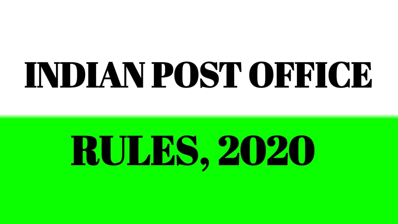 INDIAN POST OFFICE RULES 2020 Gponlineclasses in